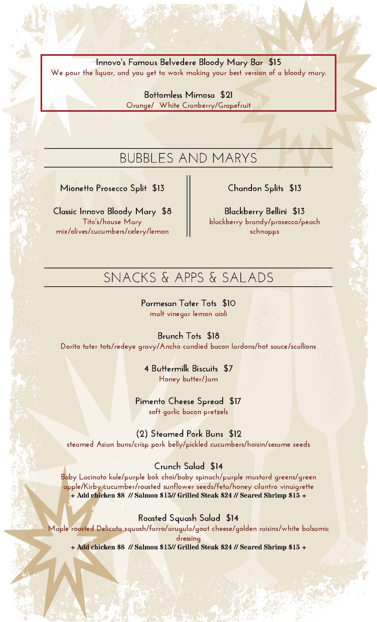 Brunch Menu - Innovo Kitchen